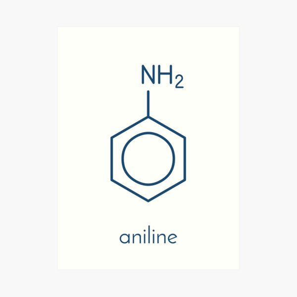 Lámina artística «Molécula de anilina (fenilamina, aminobenceno)» de ...