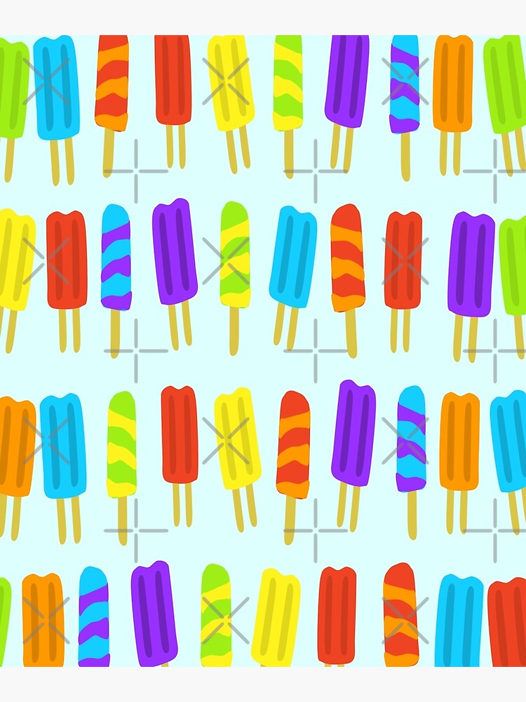 "Ice Pop Pattern Frezzer Lolly Paleta Icy Pole" Metal Print by ...