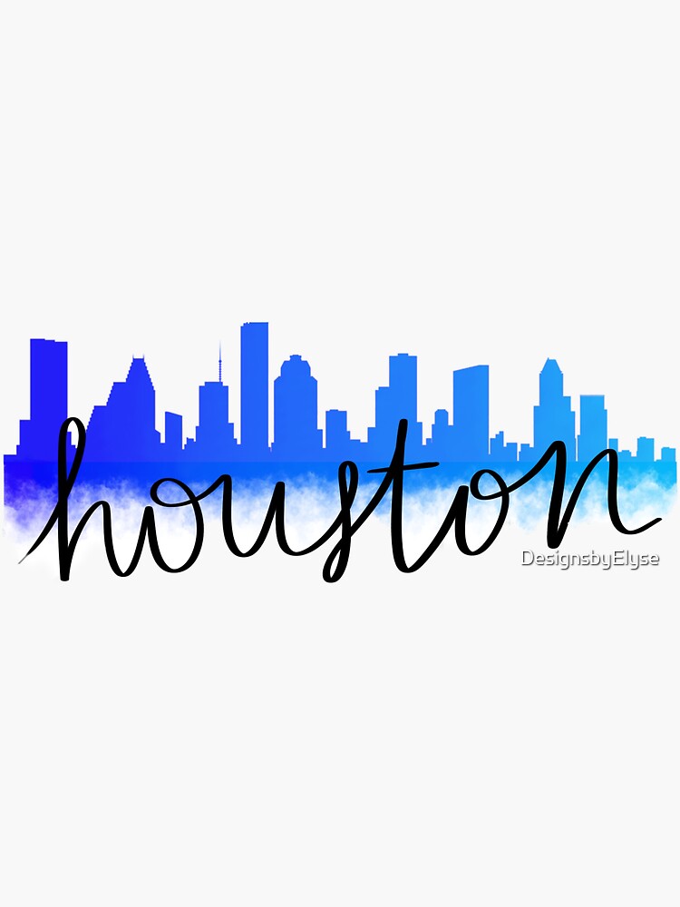 "Houston Skyline" Sticker by DesignsbyElyse | Redbubble