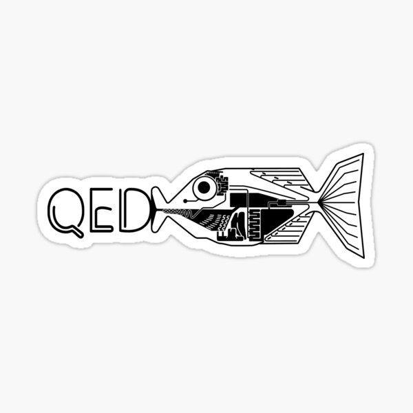 "QED Quod erat demonstrandum Babel Fish" Sticker for Sale by ...
