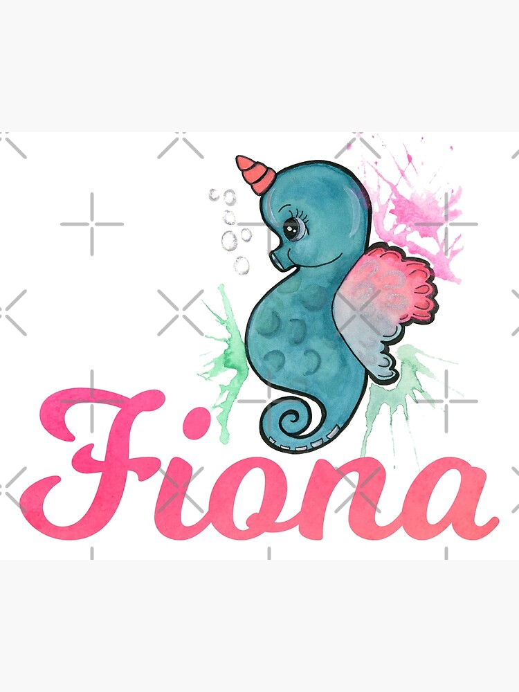 "Fiona girls name with vintage seahorse" Poster for Sale by ComicKitsch ...