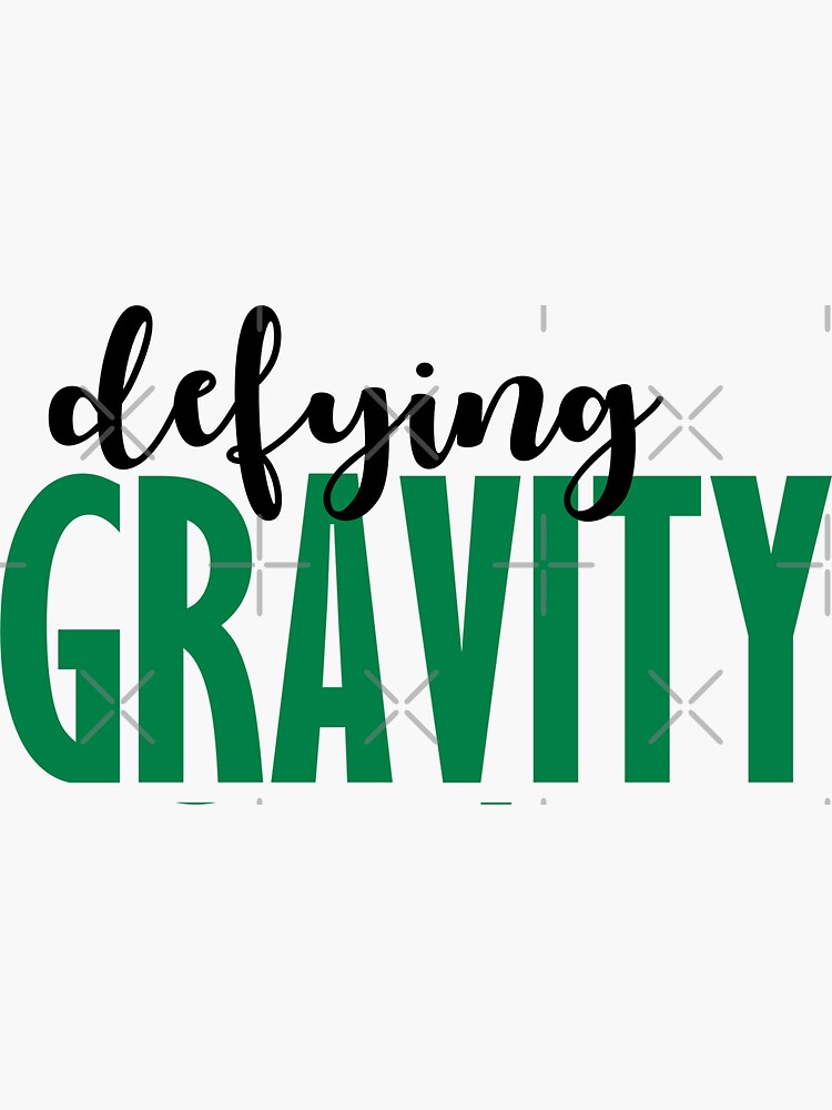 "defying gravity" Sticker for Sale by waffledesigns | Redbubble