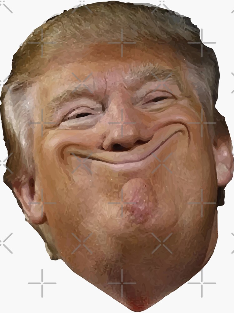 "Trump Smile Meme" Sticker for Sale by Elliot-Four | Redbubble