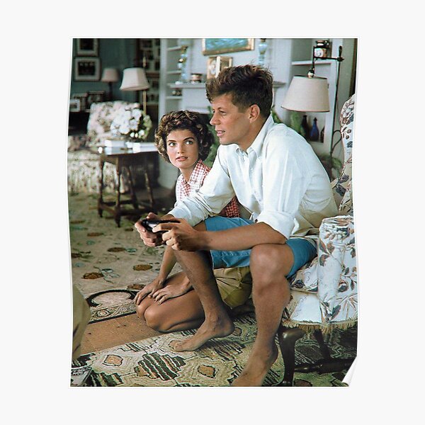 "JFK playing PS4" Poster for Sale by Ironic-Tees | Redbubble