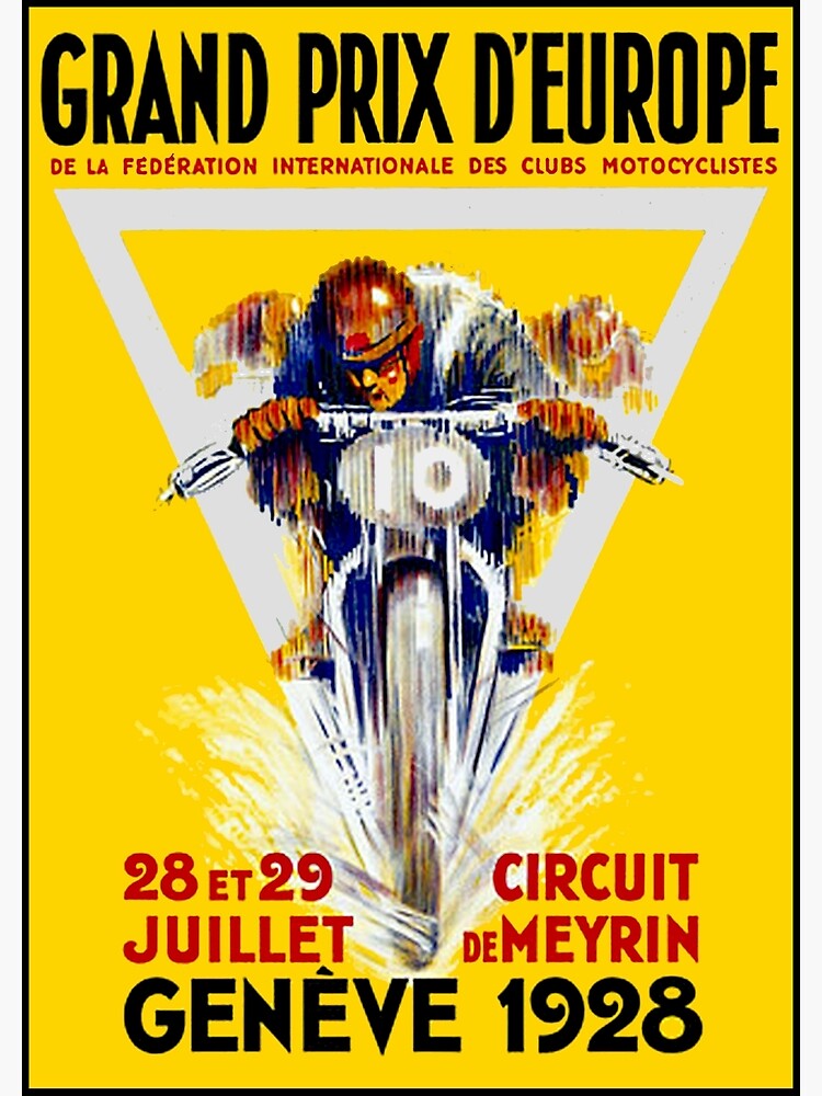 "GRAND PRIX D EUROPE : Vintage 1928 Cycle Racing Print" Poster for Sale ...