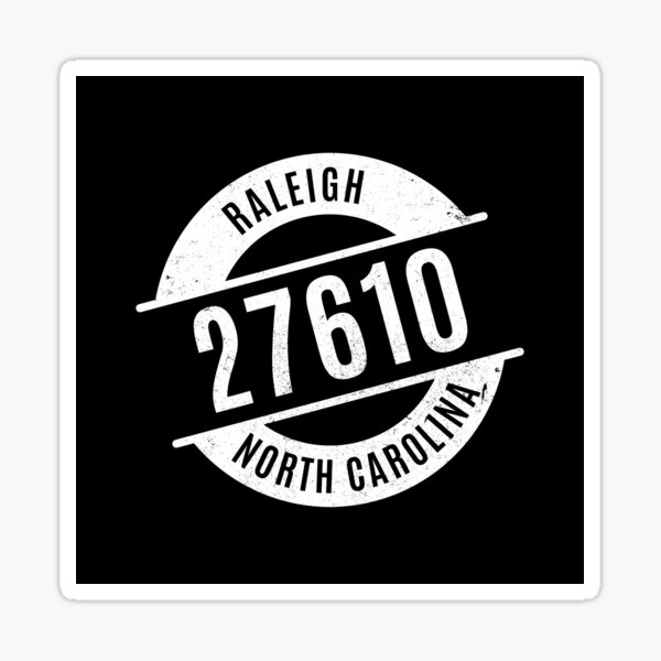 "Raleigh North Carolina 27610 Zip Code" Sticker by creativecurly ...