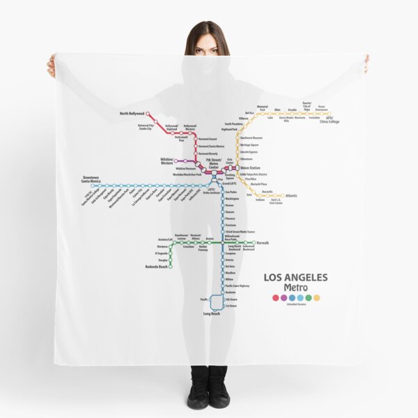 "LOS ANGELES Metro Map" Scarf for Sale by UrbanRail | Redbubble