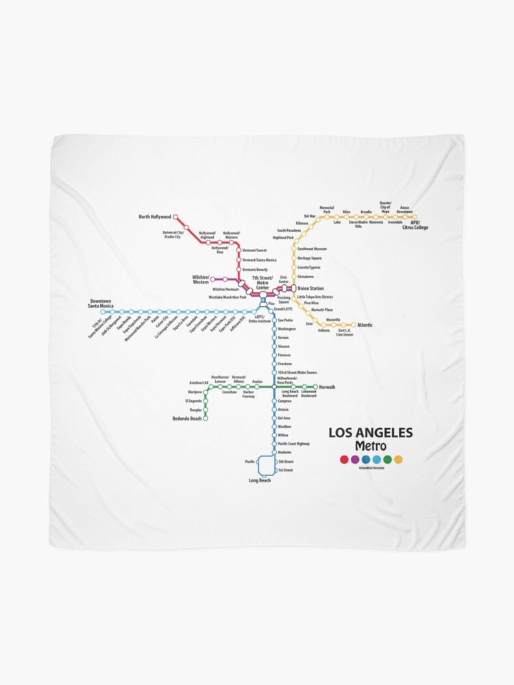 "LOS ANGELES Metro Map" Scarf for Sale by UrbanRail | Redbubble