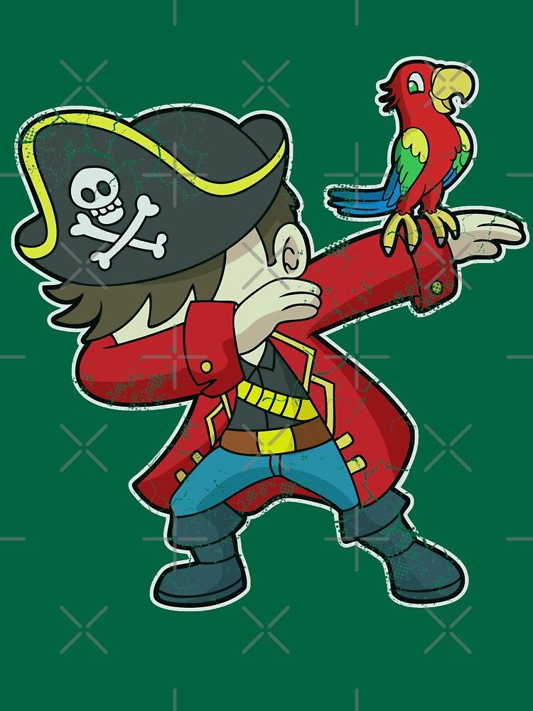 "Dabbing Pirate with Parrot" T-shirt for Sale by frittata | Redbubble ...