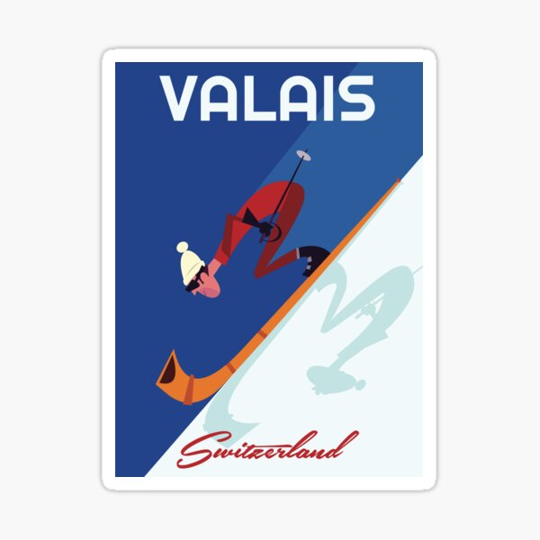 "Valais Switzerland poster" Sticker for Sale by GAGodel | Redbubble