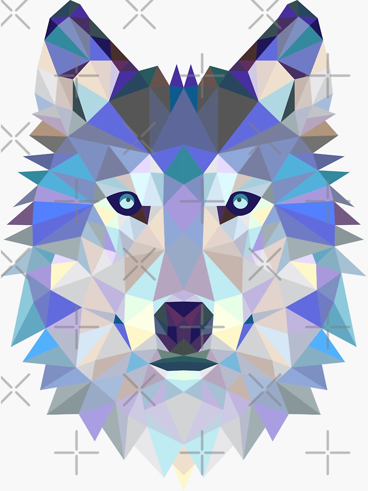 "designer wolf - Triangle " Sticker by COSness | Redbubble