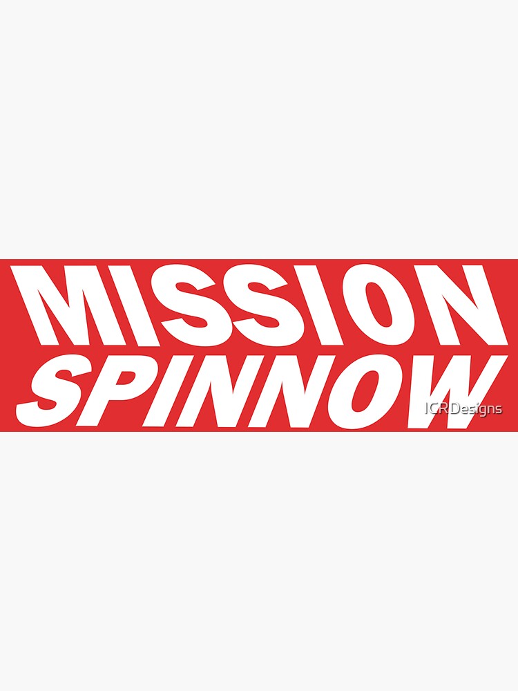 "Mission Spinnow Red" Sticker for Sale by ICRDesigns | Redbubble