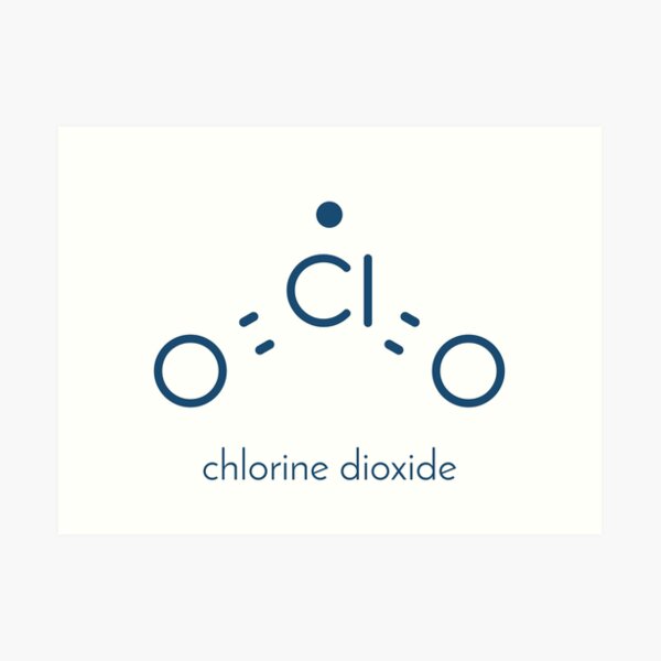 Lámina artística «Molécula de dióxido de cloro (ClO2)» de molekuul ...