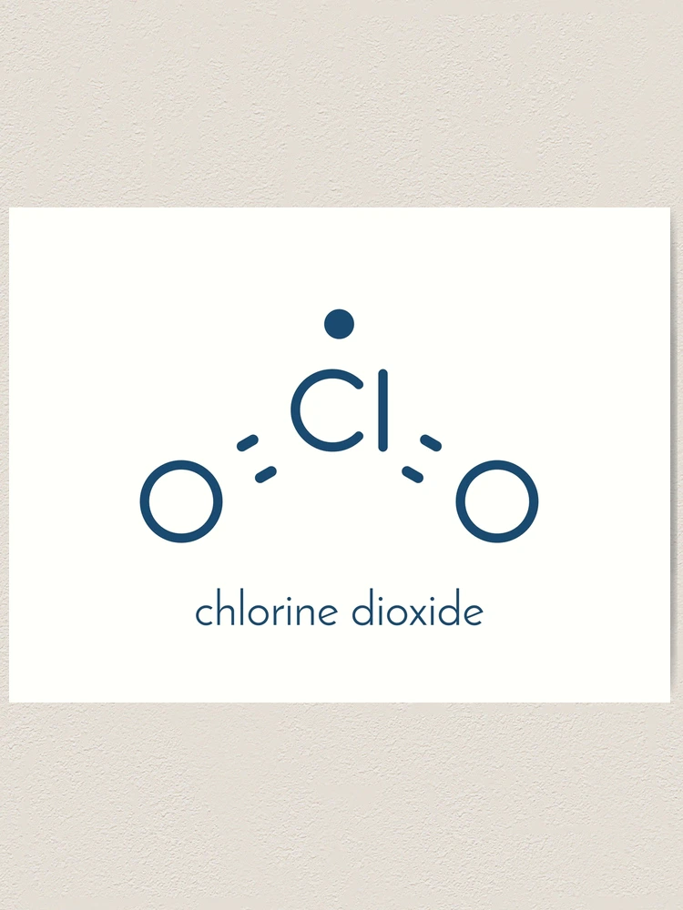 Chlorine Molecule Watercolor Printchlorine Formula Chlorine Dioxide