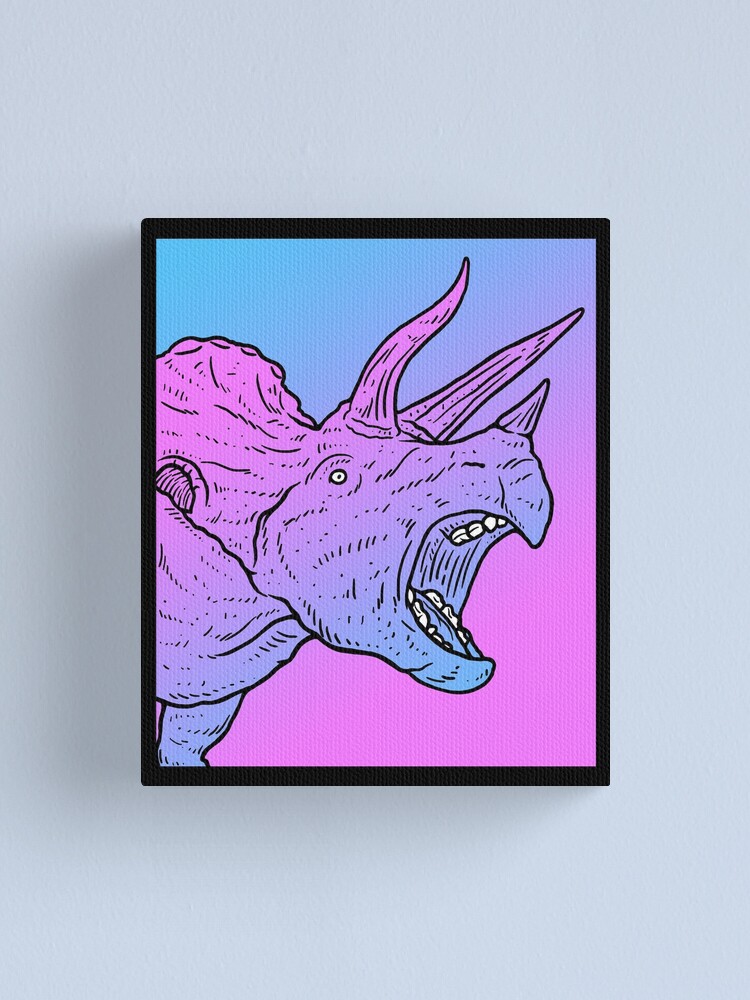 "Vaporwave Triceratops Aesthetic Pastel Goth Dinosaur" Canvas Print for ...