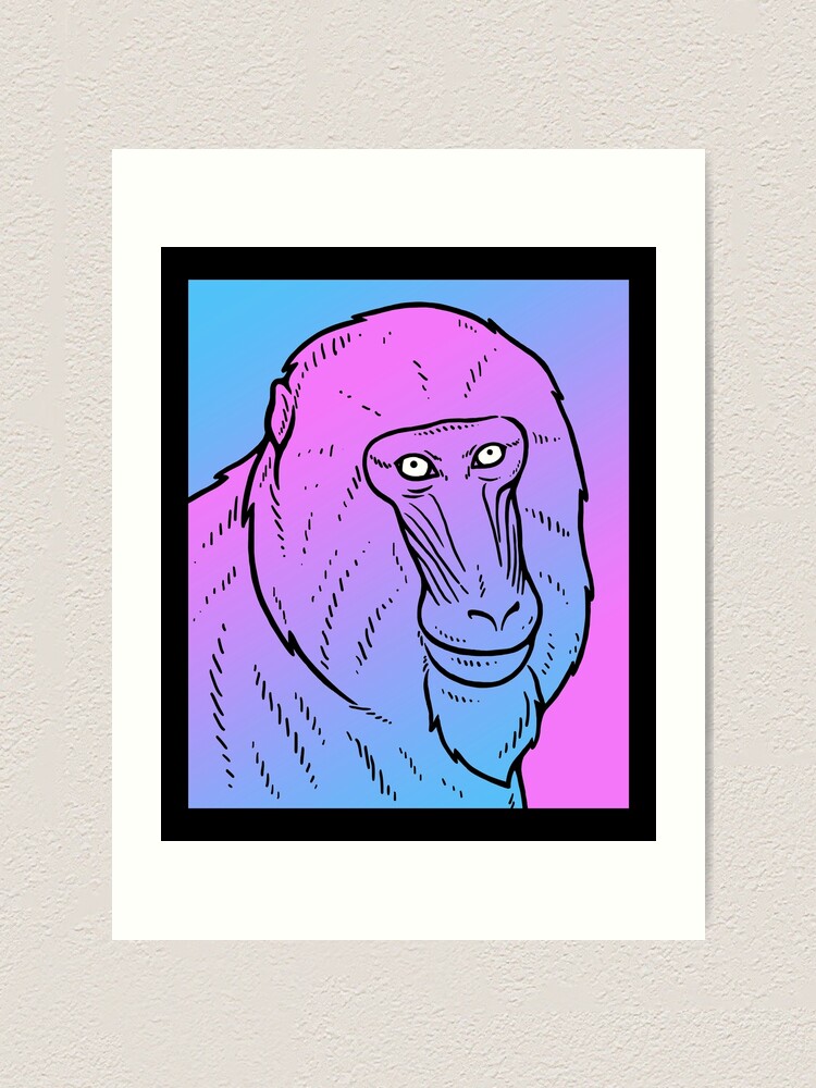 "Vaporwave Mandrill Aesthetic Pastel Goth Monkey" Art Print for Sale by ...
