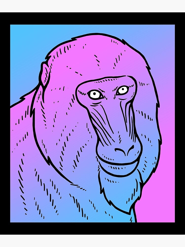Póster «Vaporwave Mandrill Estético Pastel Goth Monkey» de ...