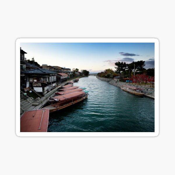 "Uji city scenery of sightseeing pleasure cruise boats on Uji River art ...