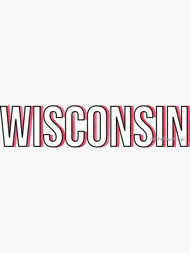 "Wisconsin Blocks Letters" Sticker for Sale by rachelbuechel | Redbubble