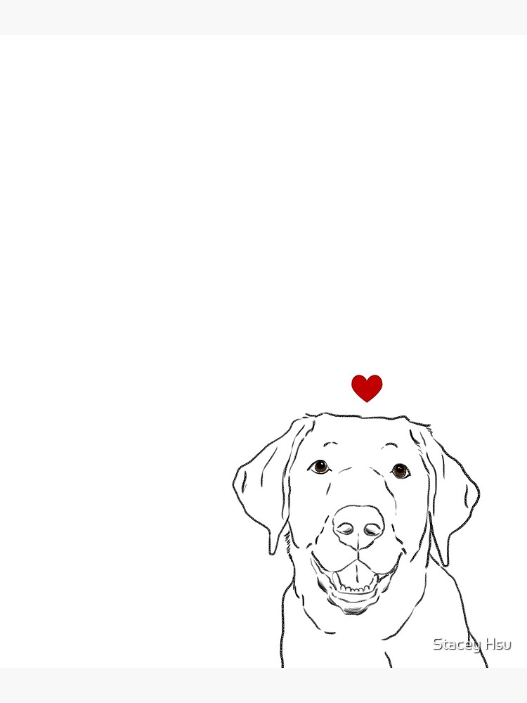 "Labrador Retriever Love, Lab Illustration, Labrador Retriever with ...