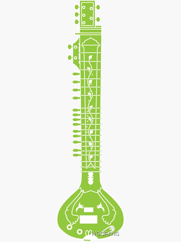"MUSICAL INSTRUMENTS - SITAR" Sticker by WOOFANG | Redbubble