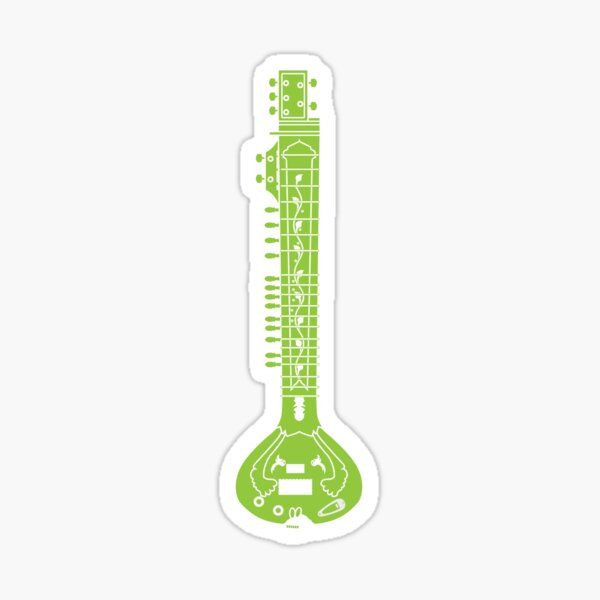 "MUSICAL INSTRUMENTS - SITAR" Sticker by WOOFANG | Redbubble