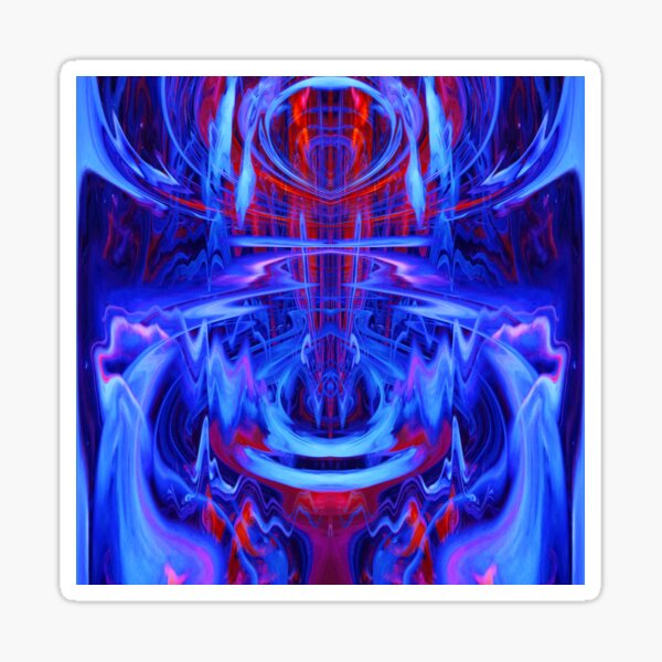 "Mystical Blue and Red Fountain" Sticker for Sale by juggleelephants ...