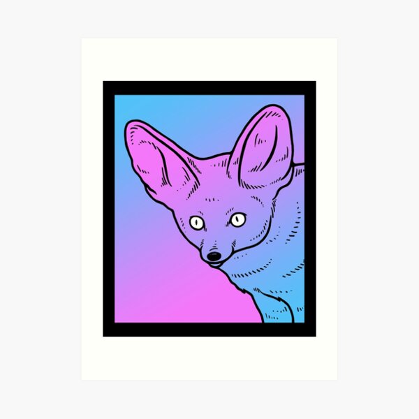 "Vaporwave Fennec Fox Aesthetic Pastel Goth Fox" Art Print for Sale by ...