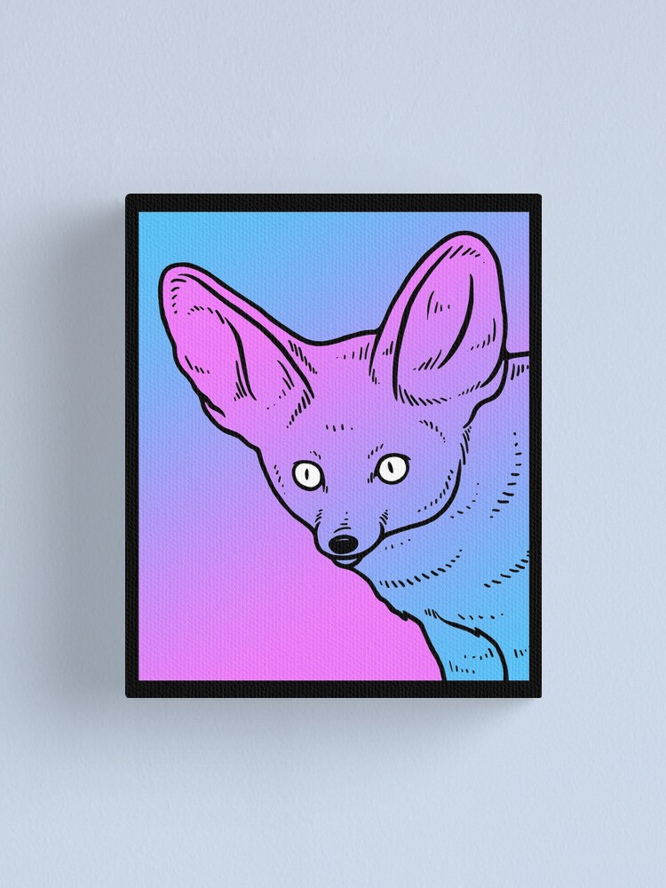 "Vaporwave Fennec Fox Aesthetic Pastel Goth Fox" Canvas Print for Sale ...