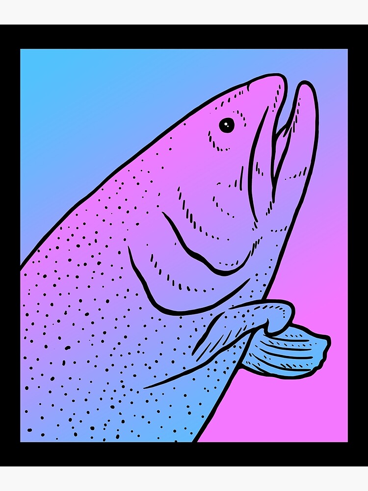 "Vaporwave Trout Aesthetic Pastel Goth Fish" Poster by dinosareforever ...