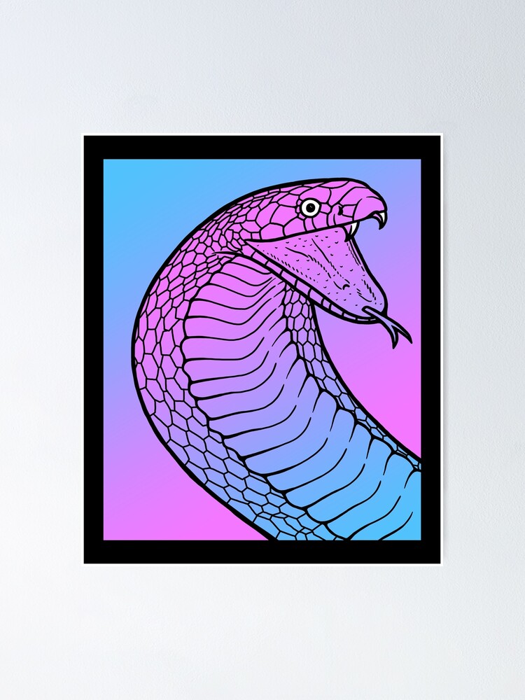 "Vaporwave Viper Aesthetic Pastel Goth Snake" Poster by dinosareforever ...
