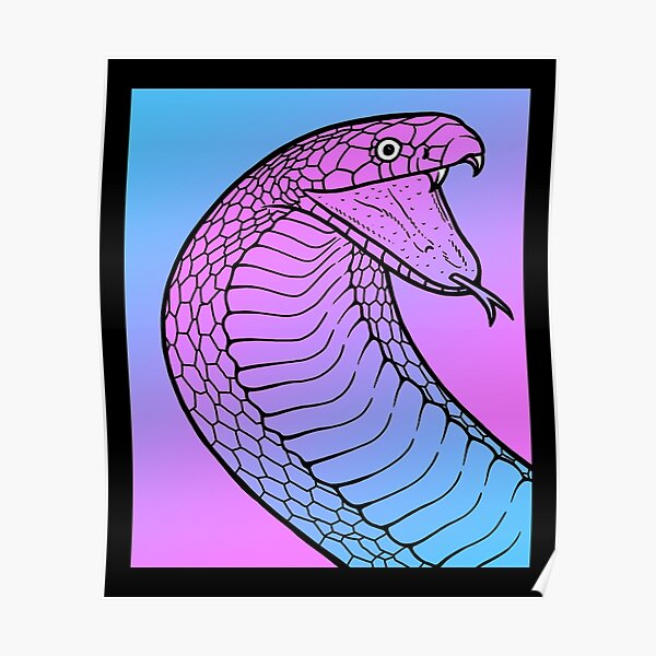 "Vaporwave Viper Aesthetic Pastel Goth Snake" Poster by dinosareforever ...