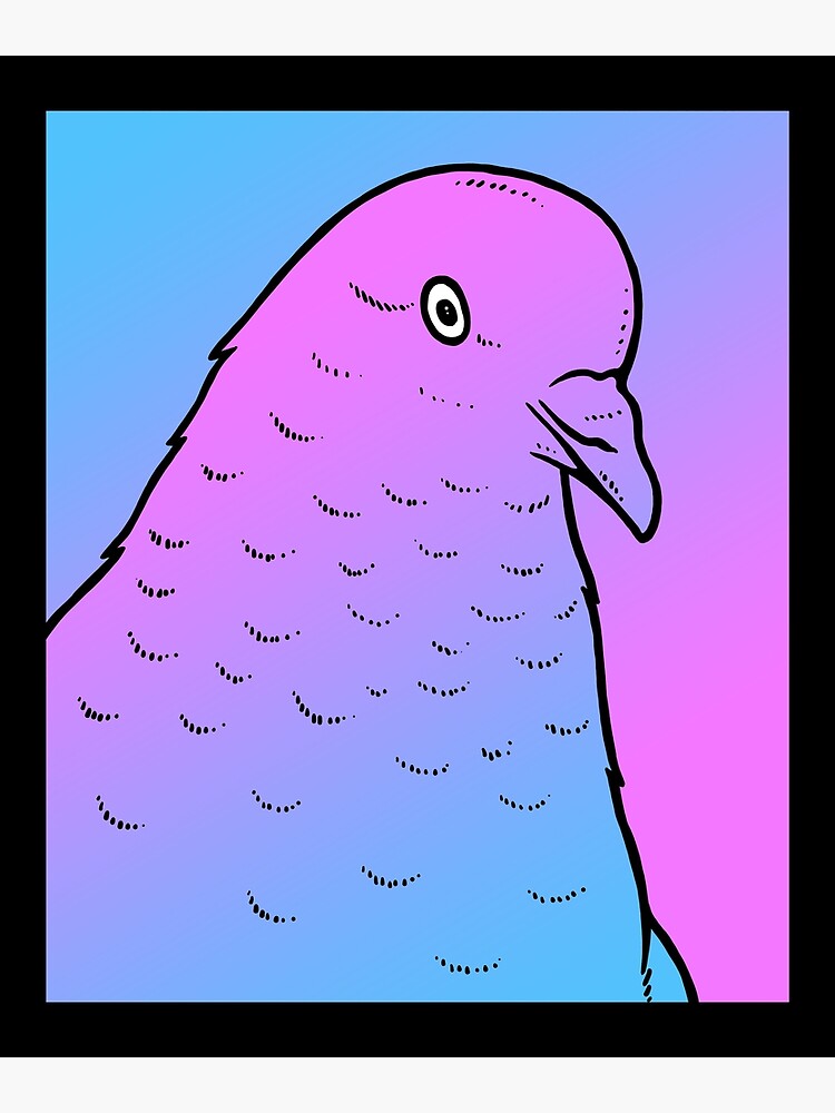 "Vaporwave Pigeon Aesthetic Pastel Goth Bird" Poster by dinosareforever ...
