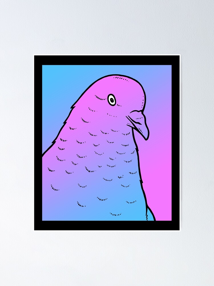"Vaporwave Pigeon Aesthetic Pastel Goth Bird" Poster by dinosareforever ...