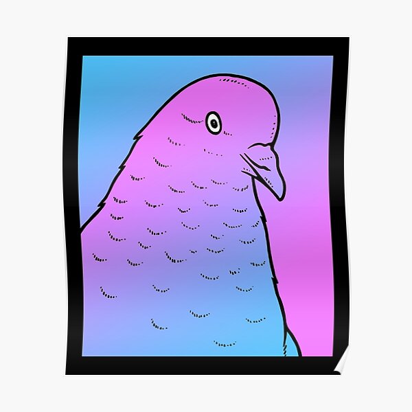 "Vaporwave Pigeon Aesthetic Pastel Goth Bird" Poster by dinosareforever ...