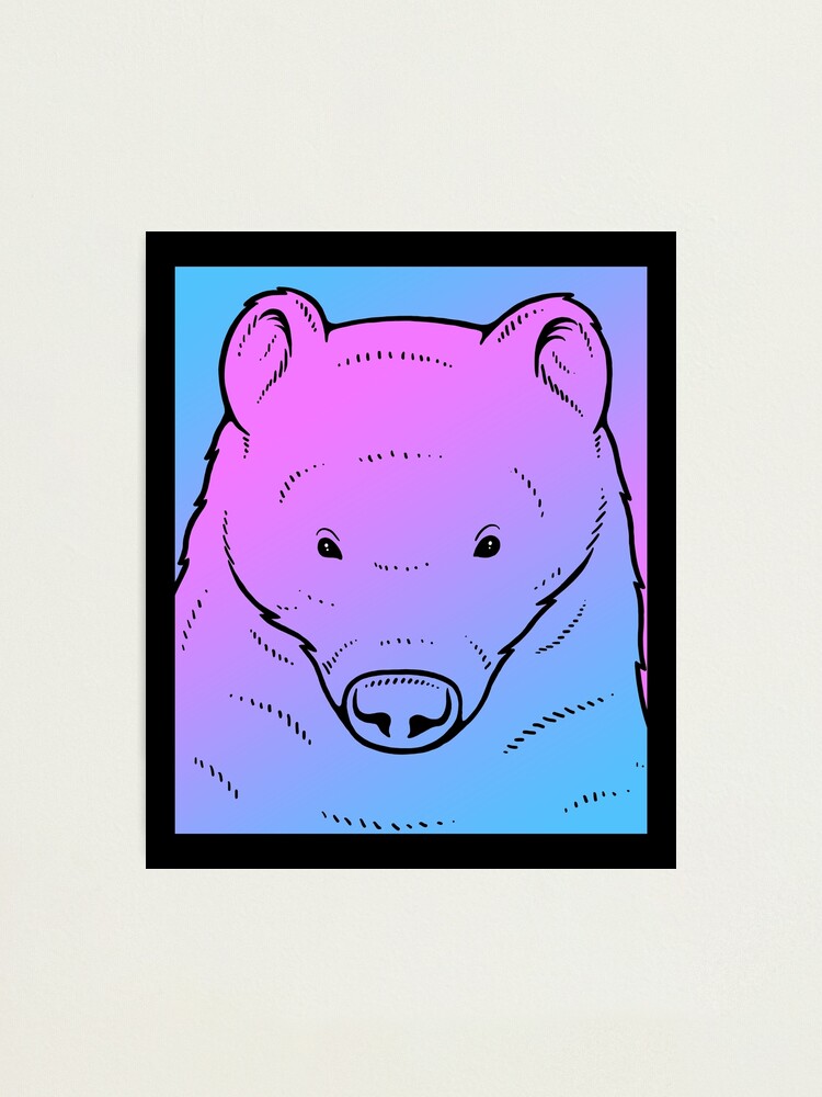 "Vaporwave Badger Aesthetic Pastel Goth Animal" Photographic Print for ...