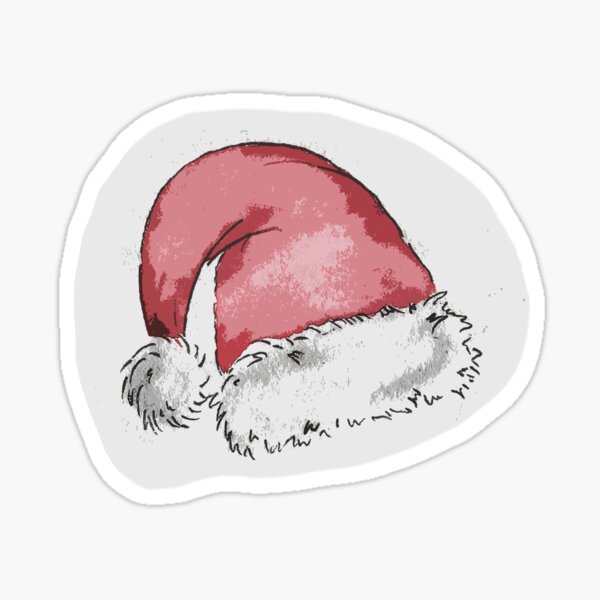 "Santa Hat" Sticker for Sale by CasValli | Redbubble