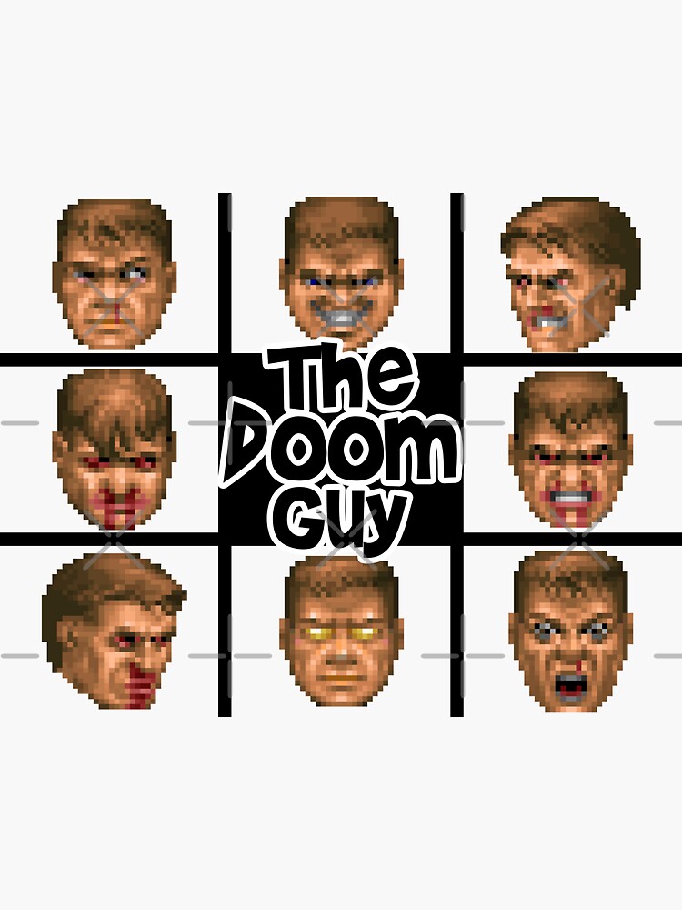 "The Doom Guy" Sticker for Sale by Retro-Freak | Redbubble