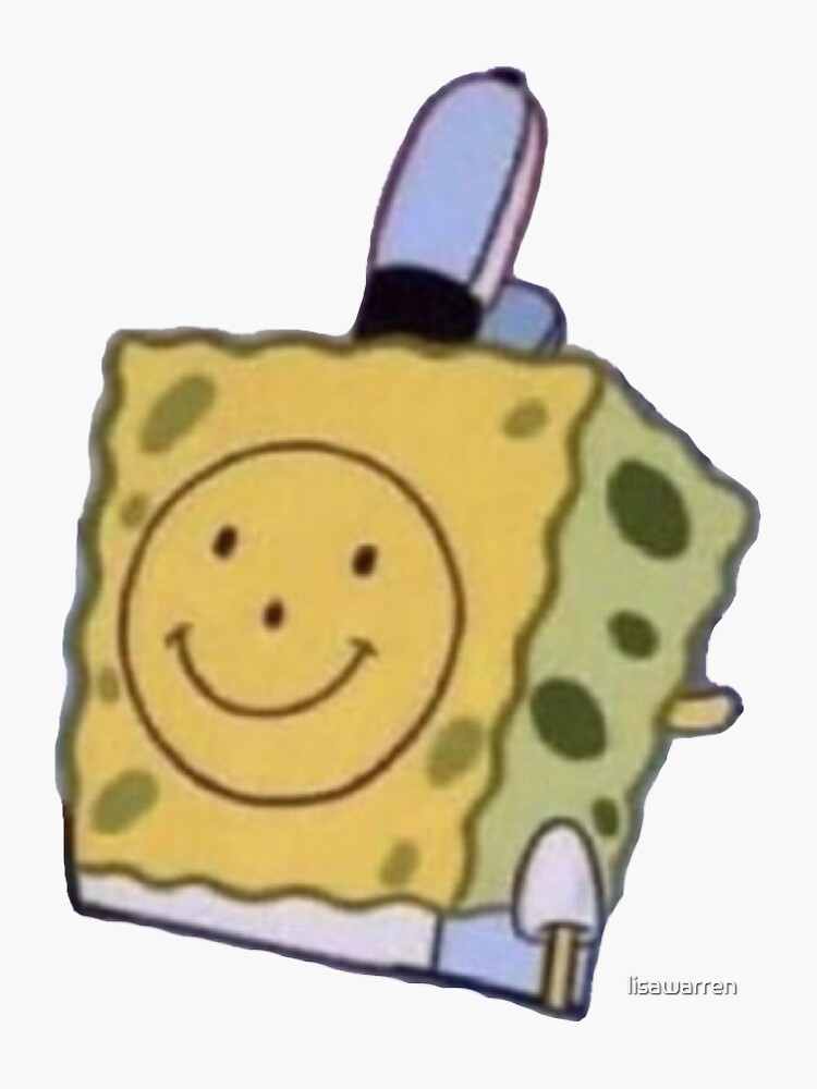 "spongebob sad meme" Sticker for Sale by lisawarren | Redbubble