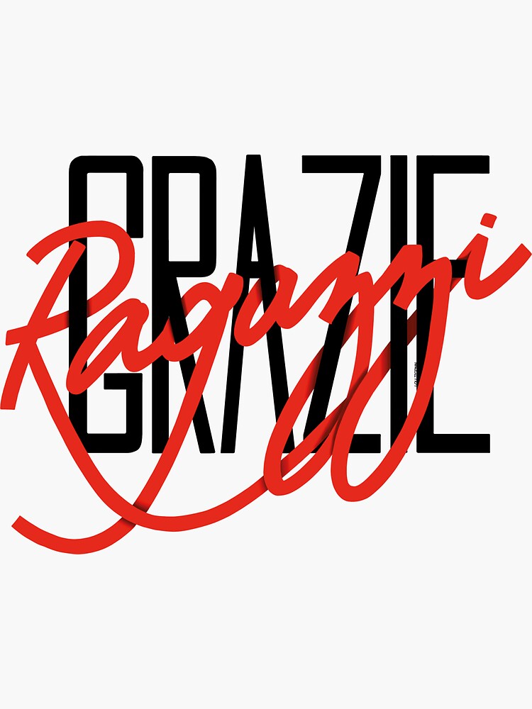 "Grazie Ragazzi - light backgrounds" Sticker for Sale by Lollipopman ...