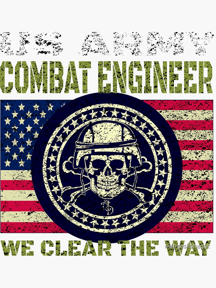 "Combat Engineer Tshirt For US Army Lovers" Sticker for Sale by ...