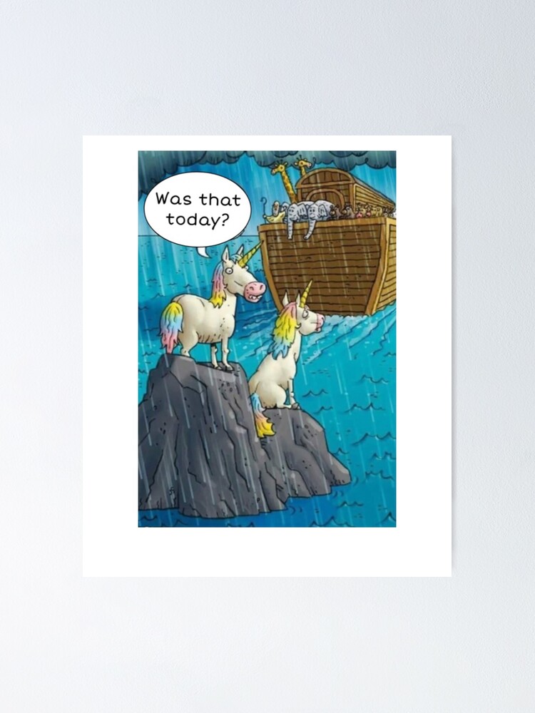"Cute funny Noah’s ark unicorn tee shurt" Poster for Sale by TimShane ...