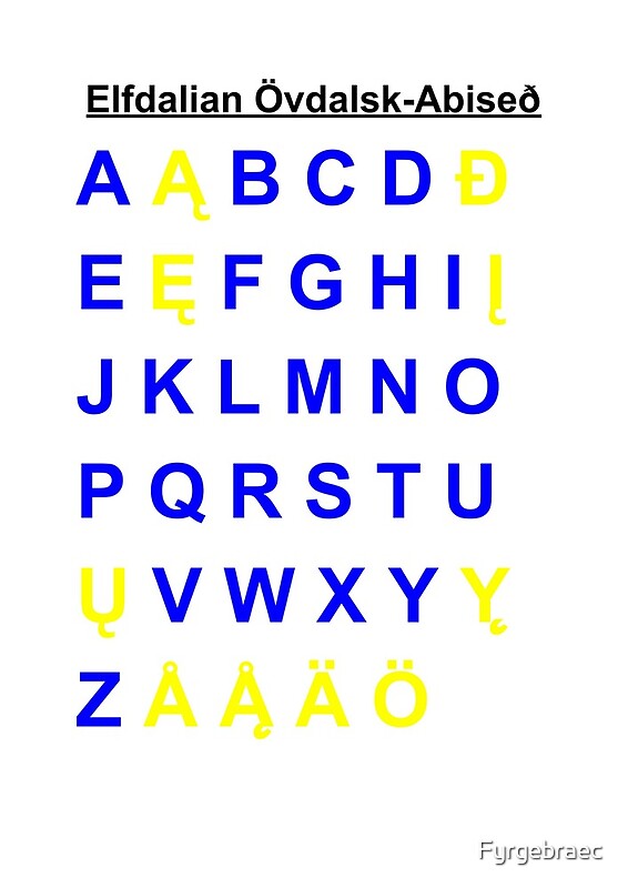 "Elfdalian Alphabet" by Fyrgebraec | Redbubble