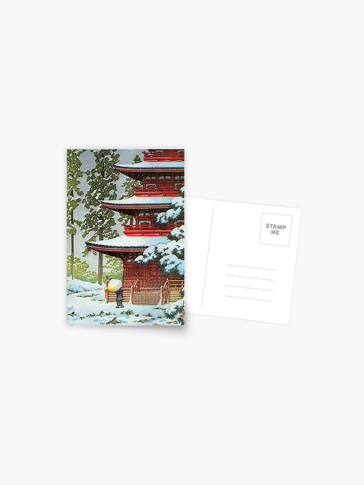 "Hasui Kawase Winter scenery art " Postcard for Sale by RBEnt | Redbubble