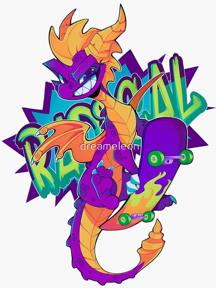 "RADICAL DRAGON" Sticker for Sale by dreameleon | Redbubble