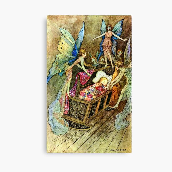 "Sweetly SInging Around Thy Bed - Warwick Goble" Canvas Print for Sale ...