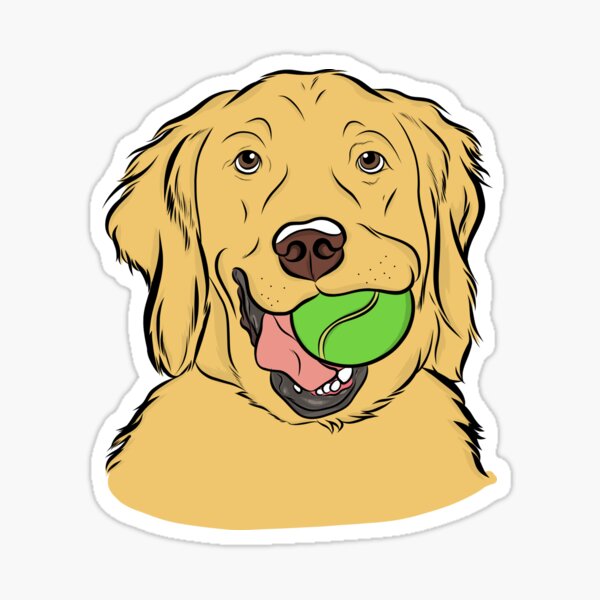 "Golden with A Ball " Sticker for Sale by rmcbuckeye | Redbubble