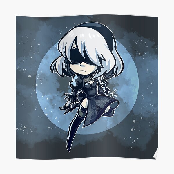 "Nier - 2B" Poster by starfishface | Redbubble
