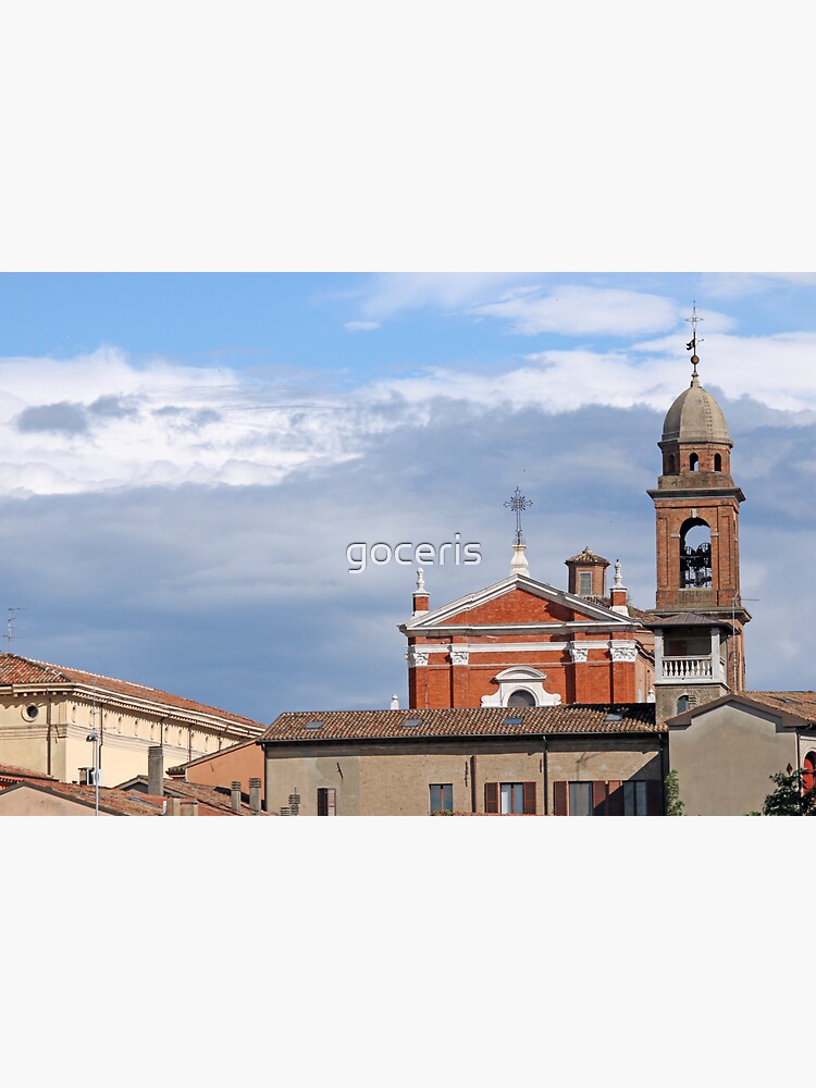 "church and buildings Rimini Italy" Sticker by goceris | Redbubble