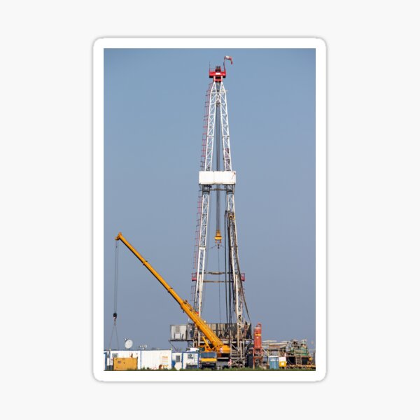 "oil drilling rig and crane heavy machinery" Sticker for Sale by ...